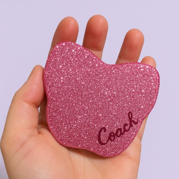 Coach | Bags | Coach Glitter Butterfly Compact Mirror Pink Plum Nip ...